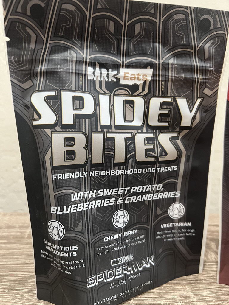 2 Bags BarkBox Spiderman Spidey Bites Dog Treats Beef/Sweet Potato Bark ...