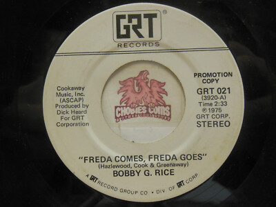 Promo! Bobby G. Rice – Freda Comes, Freda Goes / Same, 45 RPM VG+ (11B ...