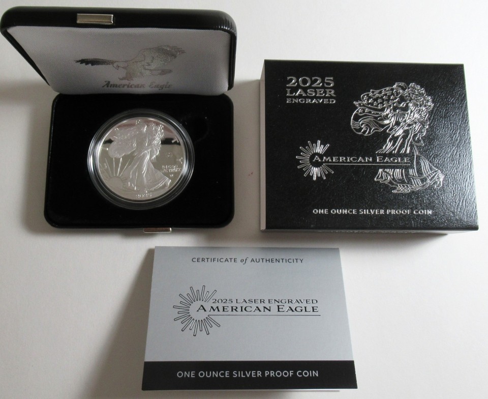 2025-W American Silver Eagle Proof Coin with laser Privy Mark | eBay