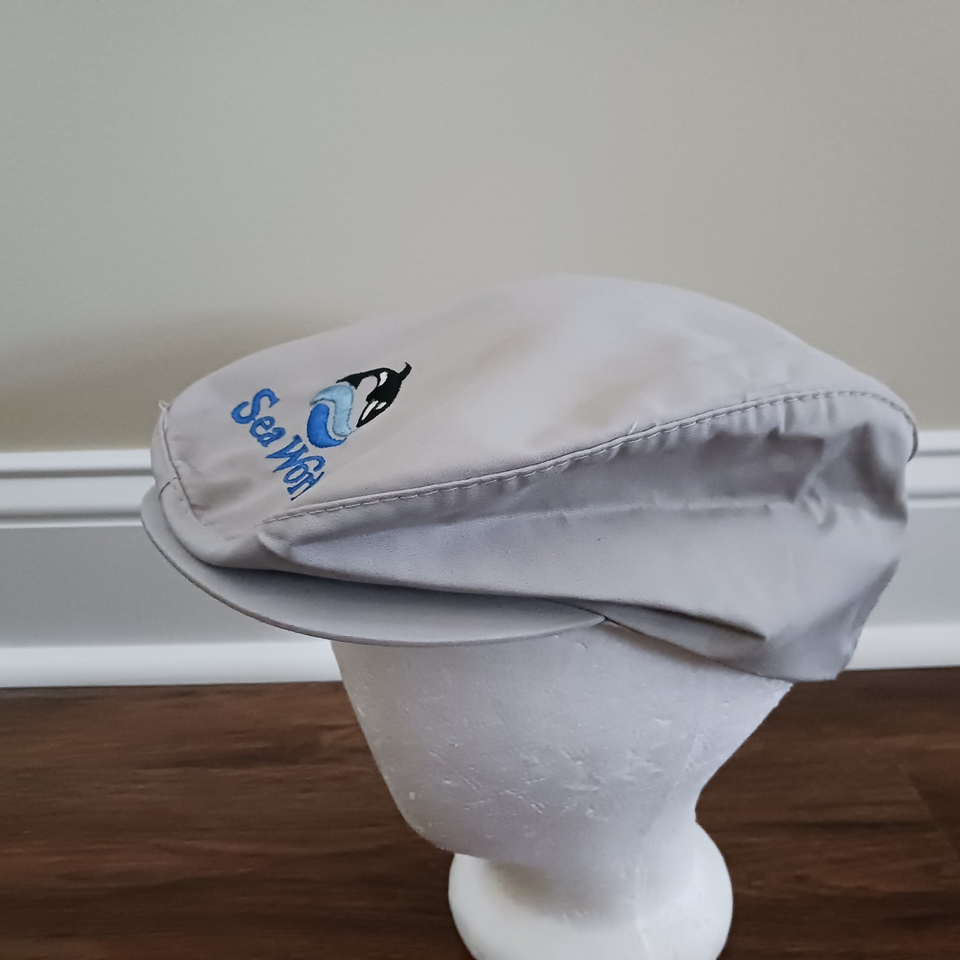 Vintage Sea World Shamu Killer Whale Gray Snapback Cabbie Newsboy Golf ...