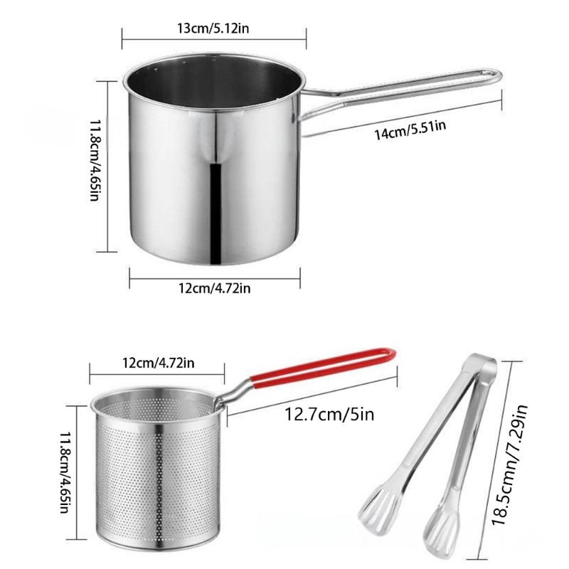 1.2l 304 Stainless Steel Mini Oil Pot with Filter Miniature Fryers with ...