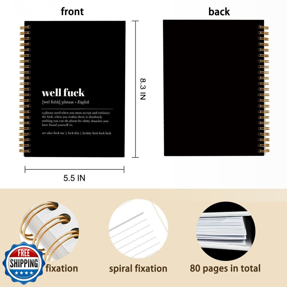 Tizzer Funny Well F Definition Lined Hardcover College Ruled Spir | eBay
