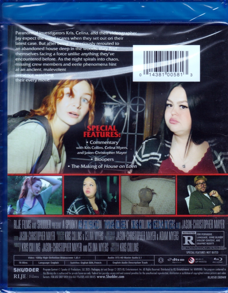 HOUSE ON EDEN BLURAY SET with Kris Collins & Celina Myers & Barb Thomas ...