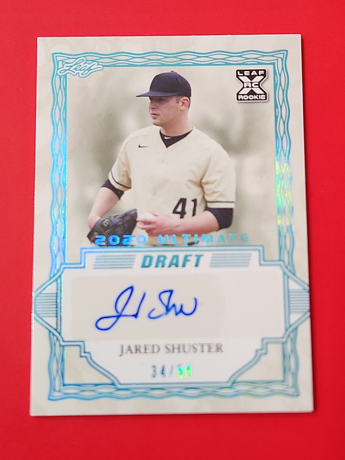 Jared Shuster 2020 Leaf Ultimate Draft XRC Platinum Auto 34/50 ...