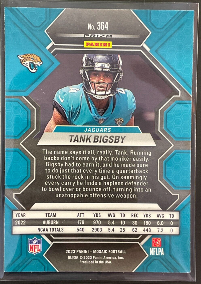 2023 Panini Mosaic Tank Bigsby Pink Camo Prizm Rookie Card - Jaguars ...