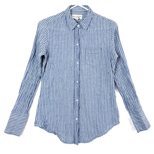 Nili Lotan Cotton Long Sleeve Stripe Button Down Shirt Top Womens XS Black White | eBay
