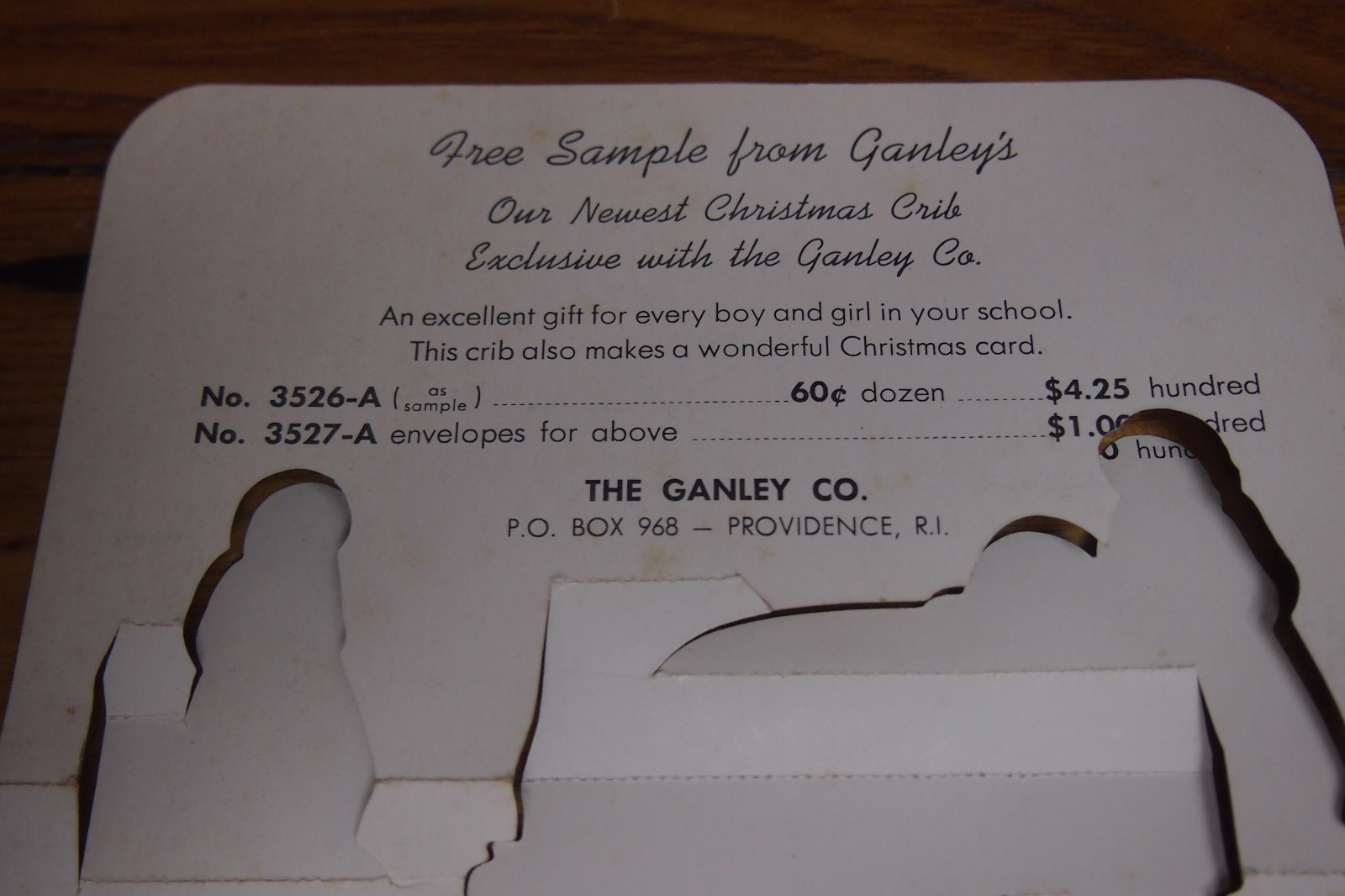 Vintage Christmas Decoration – Sales Sample Nativity Crib Card | eBay