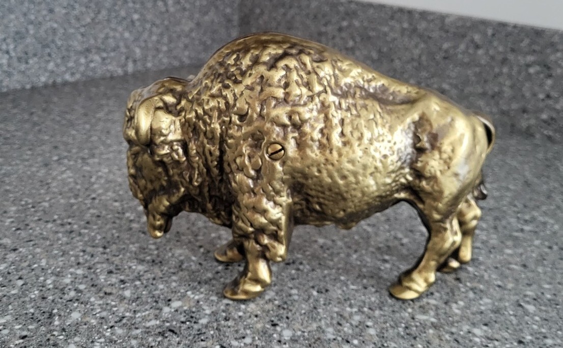 RARE Vintage Brass Bison /Great Plains Buffalo COIN BANK | eBay
