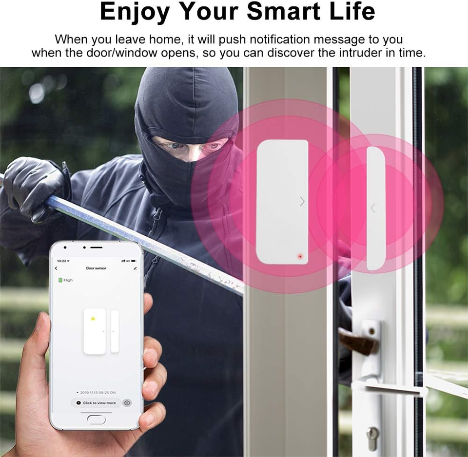 Wifi Door Sensor, Wifi Door Alarm Window Sensor Detector Smart Home ...