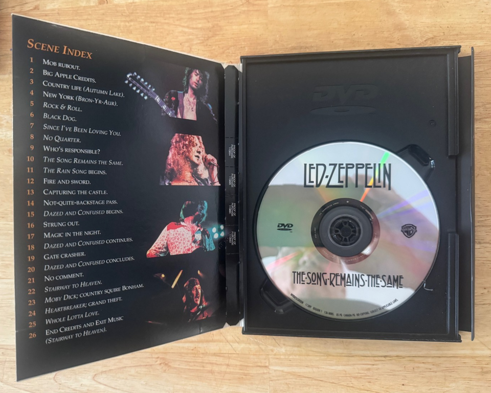 Warner Bros Led Zeppelin The Song Remains the Same DVD Music Concert ...