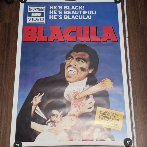 Original Video Rental Store Advertising Poster Blacula Thorn/HBO Video ...