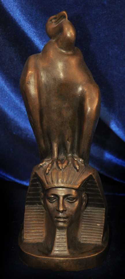EGYPTIAN BRONZE SPHINX DECO WINGED ORMOLU FRENCH BUST NEOCLASSICAL ...