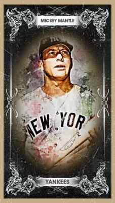 2024 MICKEY MANTLE NYY MINI 1/1 TSC ART SKETCH CARD ARTIST SIGNED - GE ...