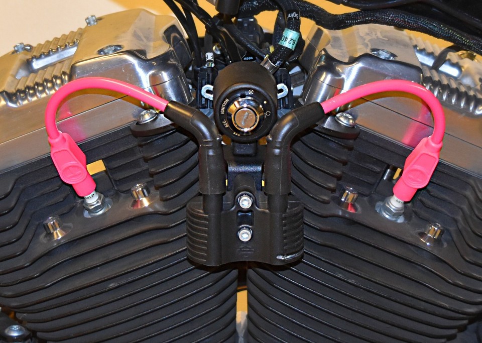 JBSporty ♤ Harley Sportster Iron 48 72 Coil Ignition Relocation Kit ♤ PINK 8mm | eBay