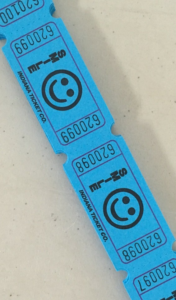 Smile Face Tickets Roll of 2000 Single Stub Smile Emoji Raffle Fun Fair ...