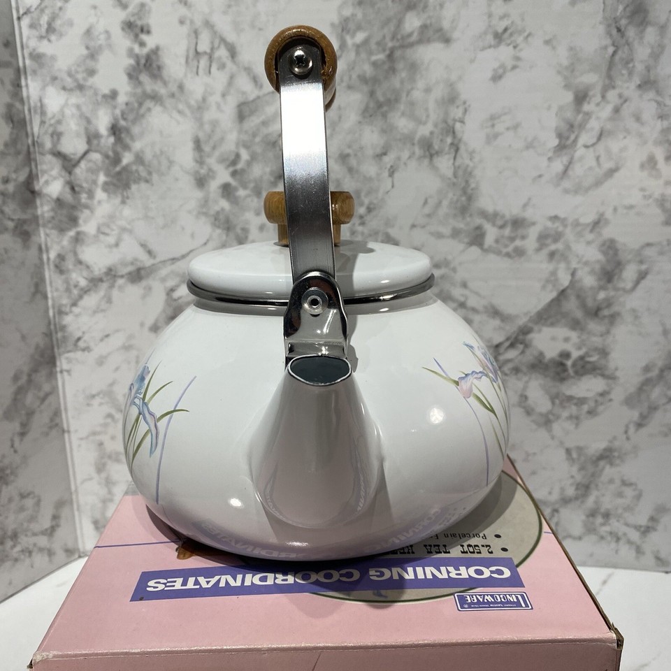 VTG Lincoware Corelle Coordinates SHADOW IRIS Tea Kettle Pot | eBay