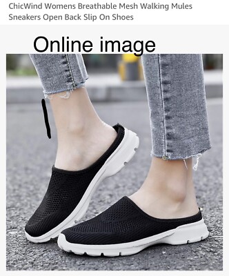 ChicWind Womens Breathable Mesh Walking Mules Sneakers Open Back Slip ...