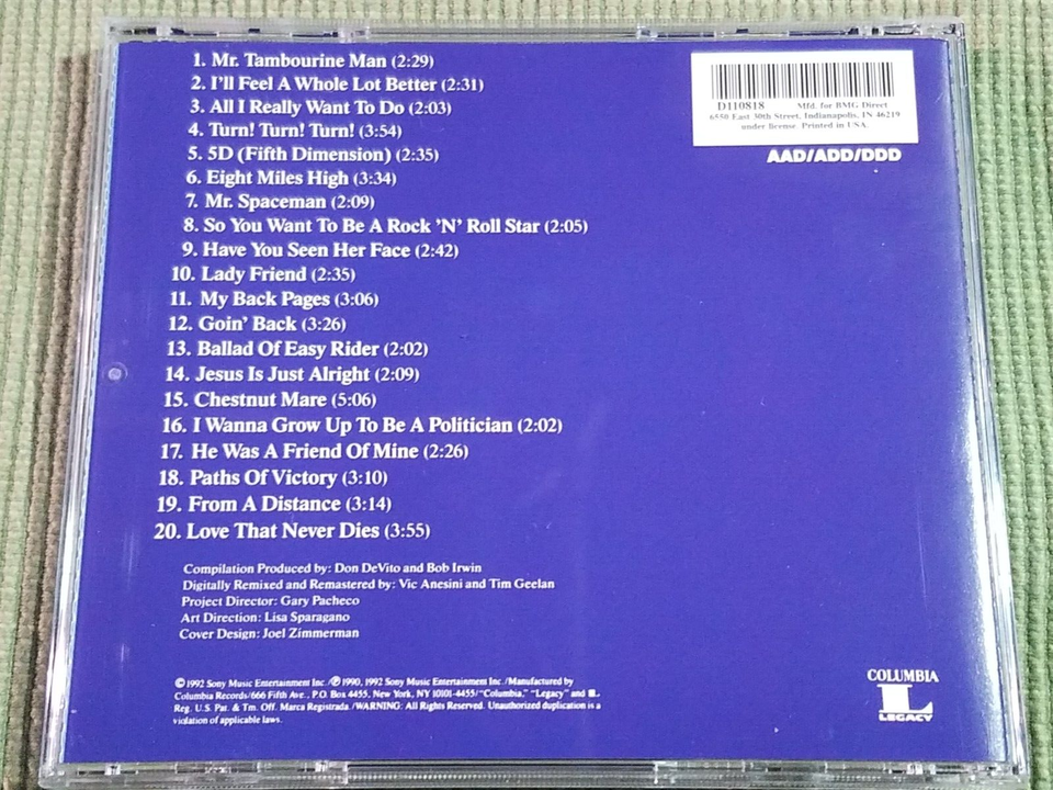 THE BYRDS 20 ESSENTIAL TRACK FROM THE BOX SET 20 TRACK CD FREE SHIPPING ...