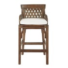 Plantation Bar Stool with Brown Stained Wood Rattan Frame | eBay