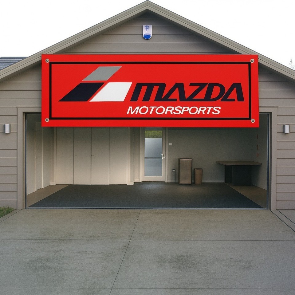Red JDM Mazda Motorsports Rotary Racing Flag 71x24" Garage Banner Decor ...