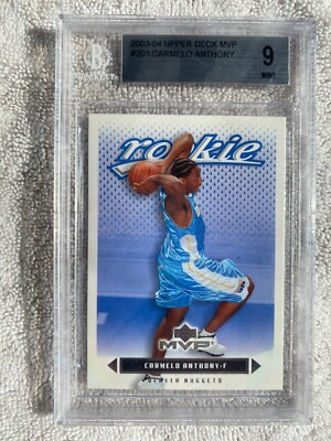 2003-04 Upper Deck MVP #203 Carmelo Anthony Rookie Card Beckett 9 Mint ...