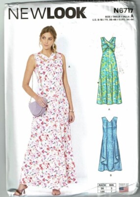 New Look #N6717 Knit Summer Dress with Variations Pattern Size 8-18 uc ...