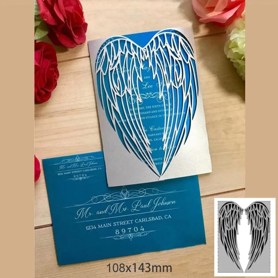 Angel Wedding Wing Frame Metal Die Cuts, Wing Frame Metal Cutting Dies ...