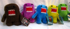 5 Piece Domo-Kun 6" Soft Blue,Yellow,Lime Green,Purple,and Brown Plush ...