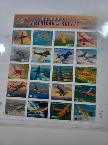 Classic American Aircraft 1996 Collector's 32¢ Stamp Sheet Set of 20 ...