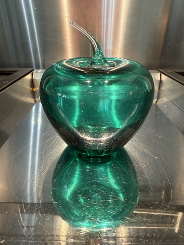 blenko hand blown glass Apple Paperweight | eBay