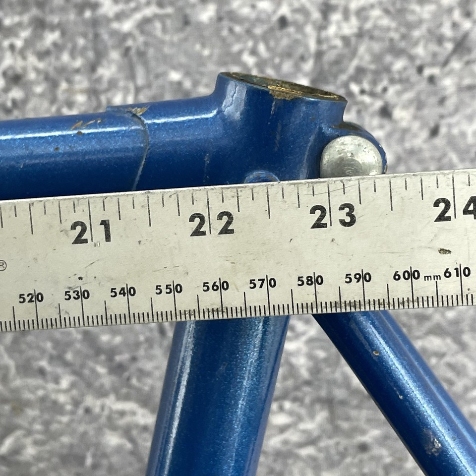 Vintage Zebrakenko 56 cm Road Bicycle Frame 27 in Blue Steel Japan HT ...