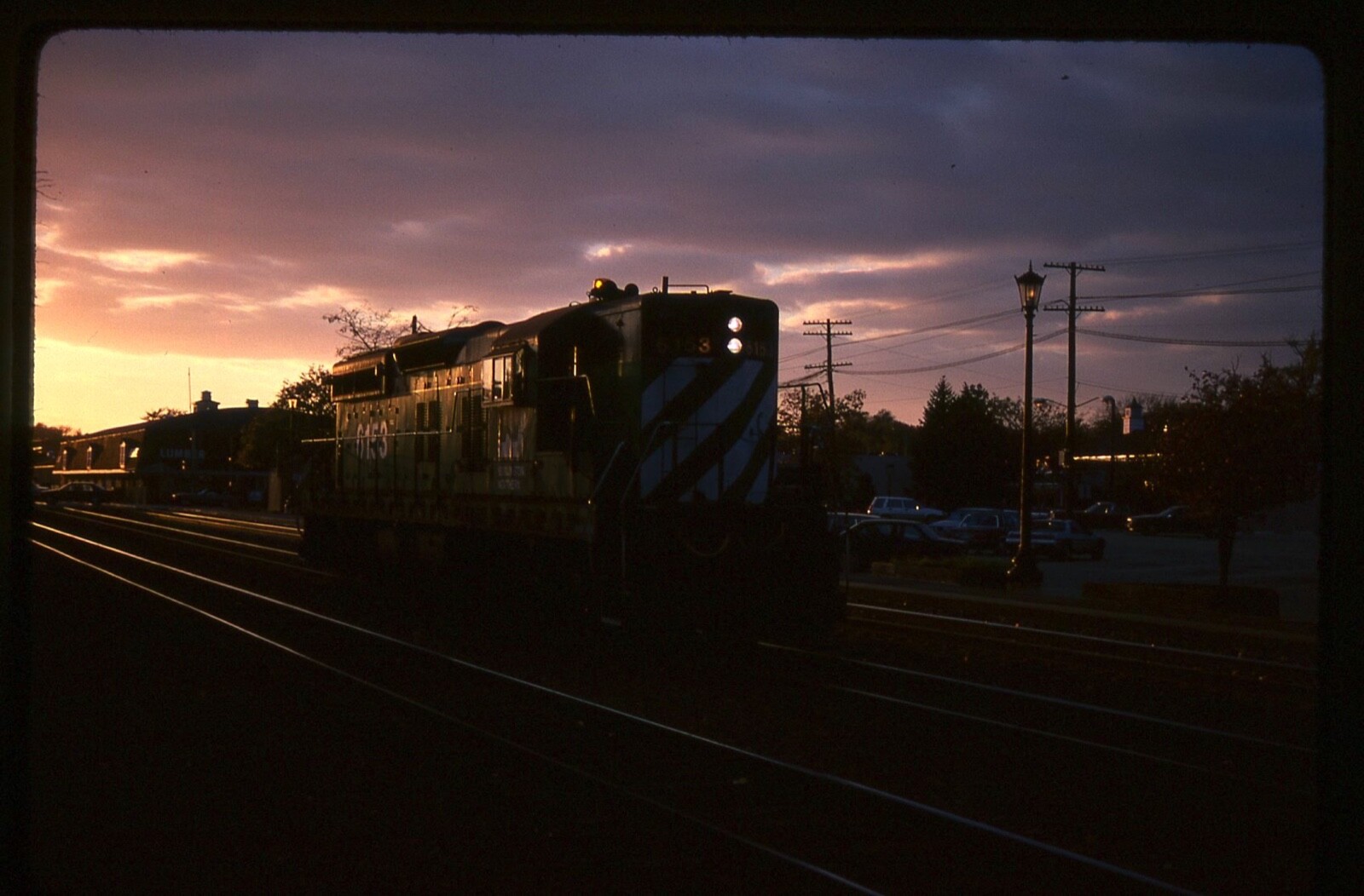 Railroad Slide - Burlington Northern #6153 SD9 Locomotive 1990 Hinsdale IL BN | eBay