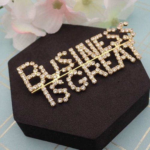 Vintage Business Is Great Clear Rhinestone Gold Tone Pin Brooch | eBay
