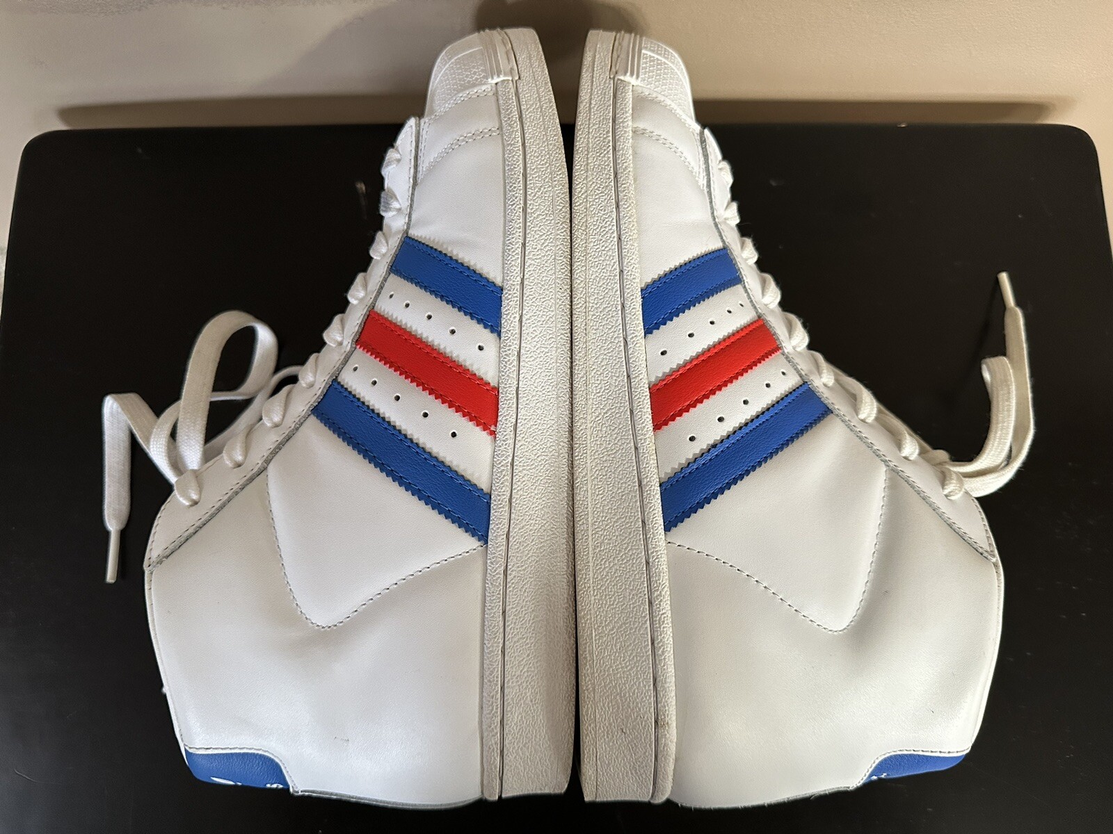 Adidas Originals Superstar Red White Blue Hi Top Shoe… - Gem