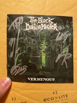The Black Dahlia Murder Band Signed Autographed CD Booklet Verminous ...