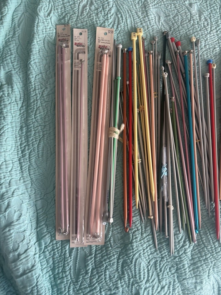 Vintage Knitting Needles Lot Aluminum Metal Many Assorted Sizes ...