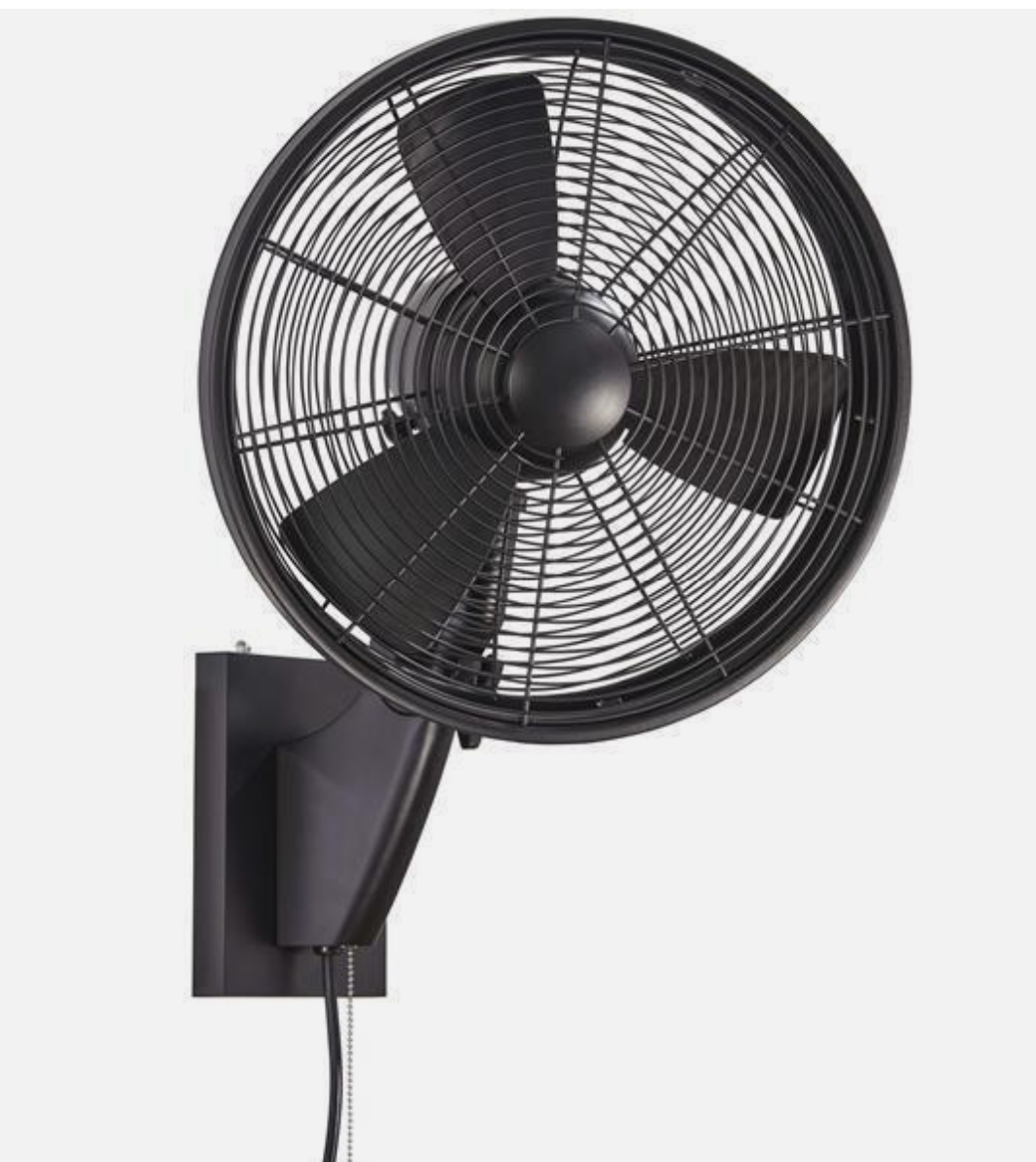 Minka Aire Anywhere Indoor/Outdoor Wall Fan 15" Wall Fan - Matte Black ...