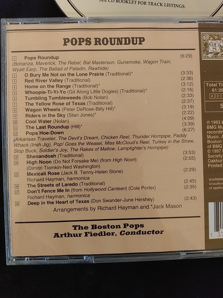 POPS ROUNDUP Arthur Fiedler + Boston Pops CD RESTORED 2 LIKE NEW New ...