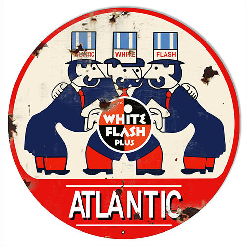 Atlantic White Flash Motor Oil Vintage Repro Metal Sign 4 Sizes | eBay