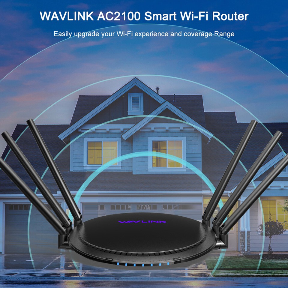 AC2100 Dual-Band WiFi Router MU-MIMO, 6 Antennas, Gigabit Ports ...