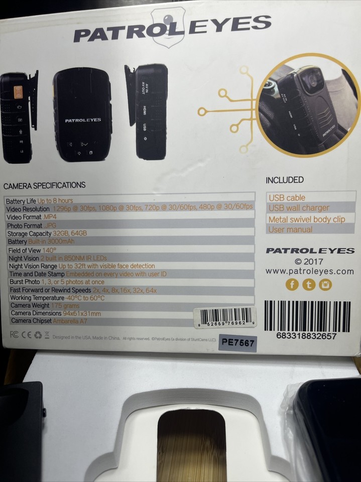 PatrolEyes HD 1080P Police IR Body Camera HDMI Cam Night Vision ...