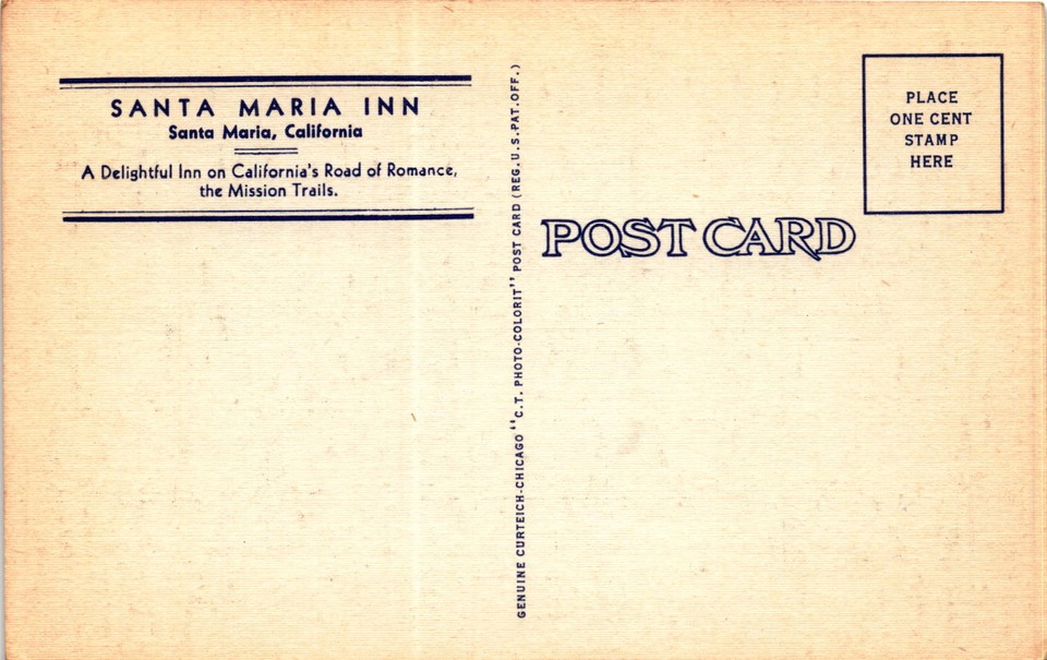 SANTA MARIA INN, SANTA MARIA, CALIFORNIA, THE INN Postcard | eBay