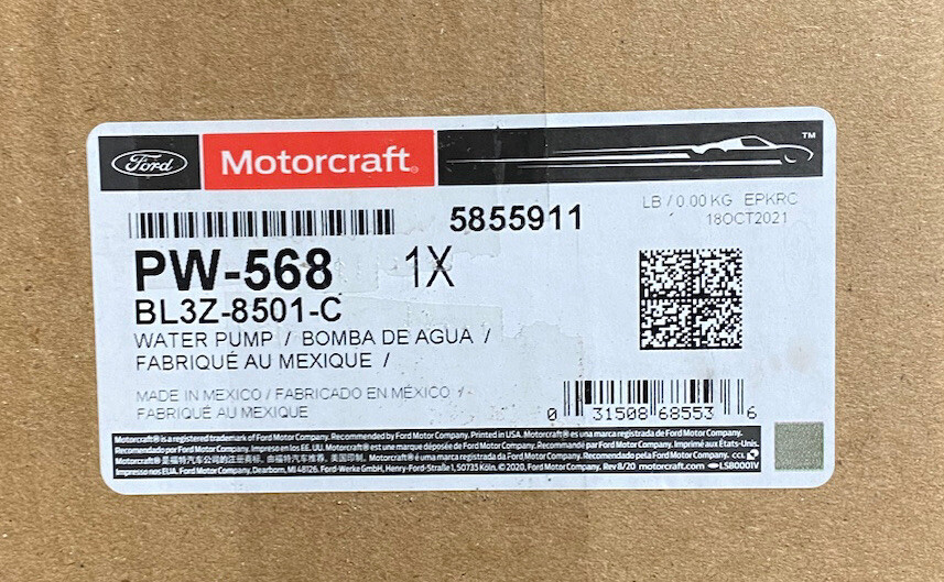 New OEM 2015-2020 Ford 3.5L Water Pump BL3Z-8501-C PW568 | eBay