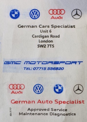 German car auto specialist garage mechanic service generic stamp audi ...