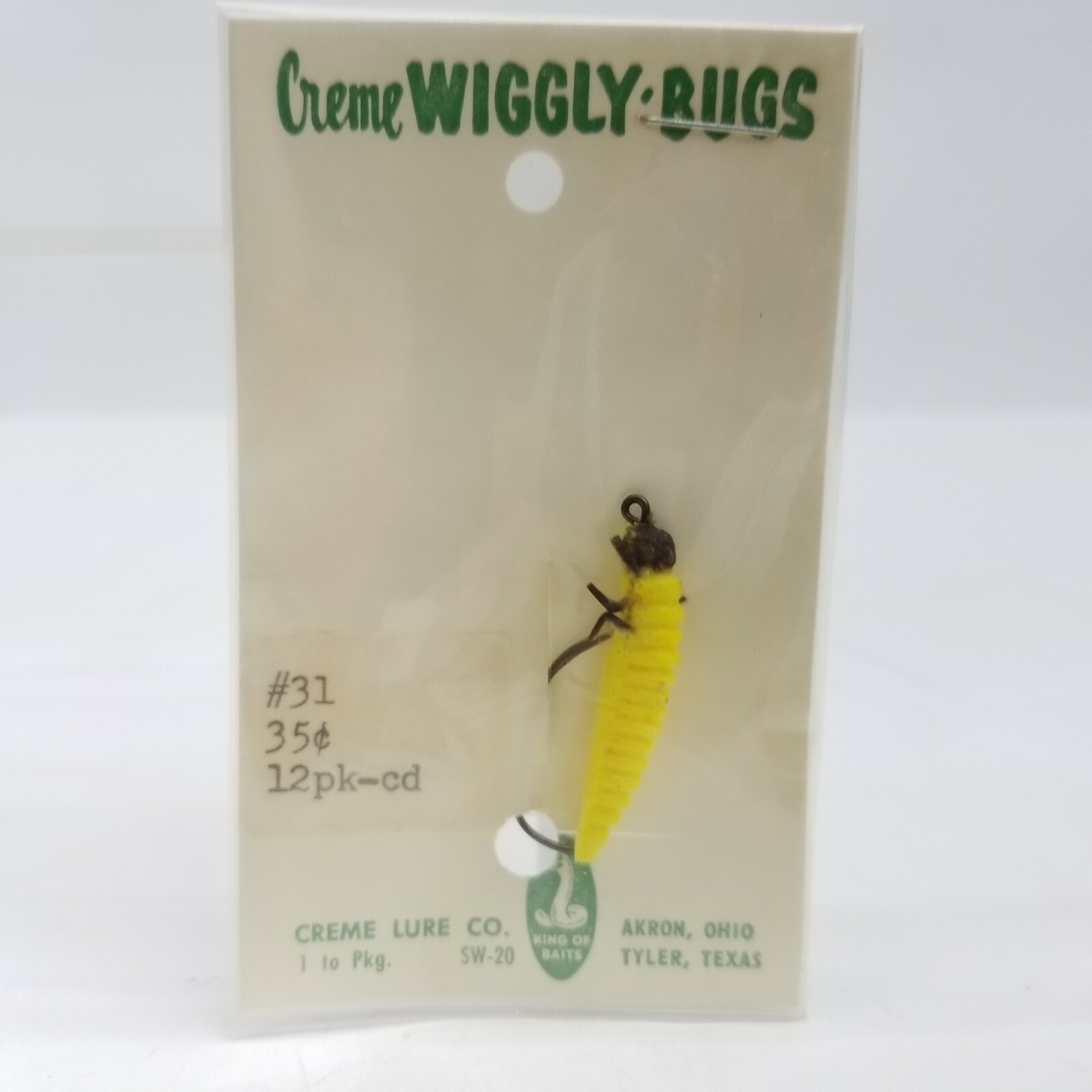 Creme Lure Co Vintage Wiggly Bugs Yellow #31 Akron Ohio Tyler Texas ...