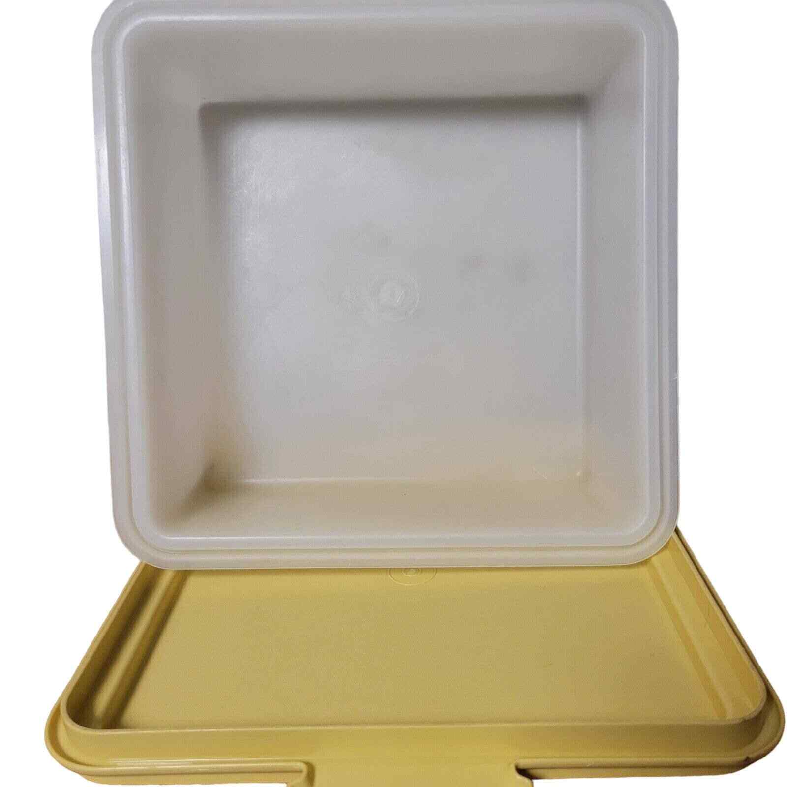 Vintage Harvest Gold Tupperware Square Cake Carrier Taker w/ Lid | eBay