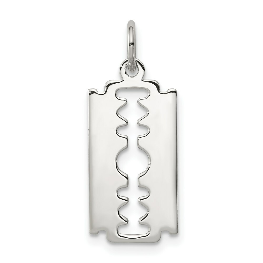 Sterling Silver 925 Polished Razor Blade Charm Pendant 0.79 Inch | eBay
