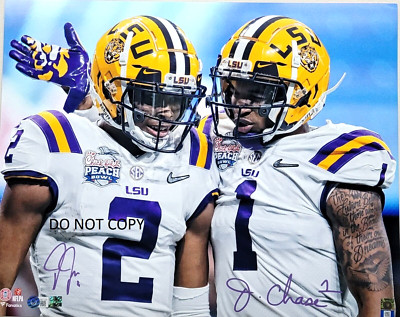 JA'MARR CHASE & JUSTIN JEFFERSON - LSU Autographed Signed 8x10 Reprint ...