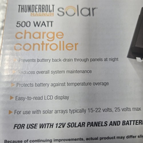 Thunderbolt Magnum Solar 500 Watt Charge Controller #68738 NEW BOX | eBay