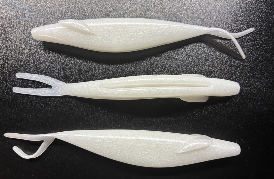 Deps Sakamata Shad Imitation 5” Pearl White Live Scope Fluke Shad ...